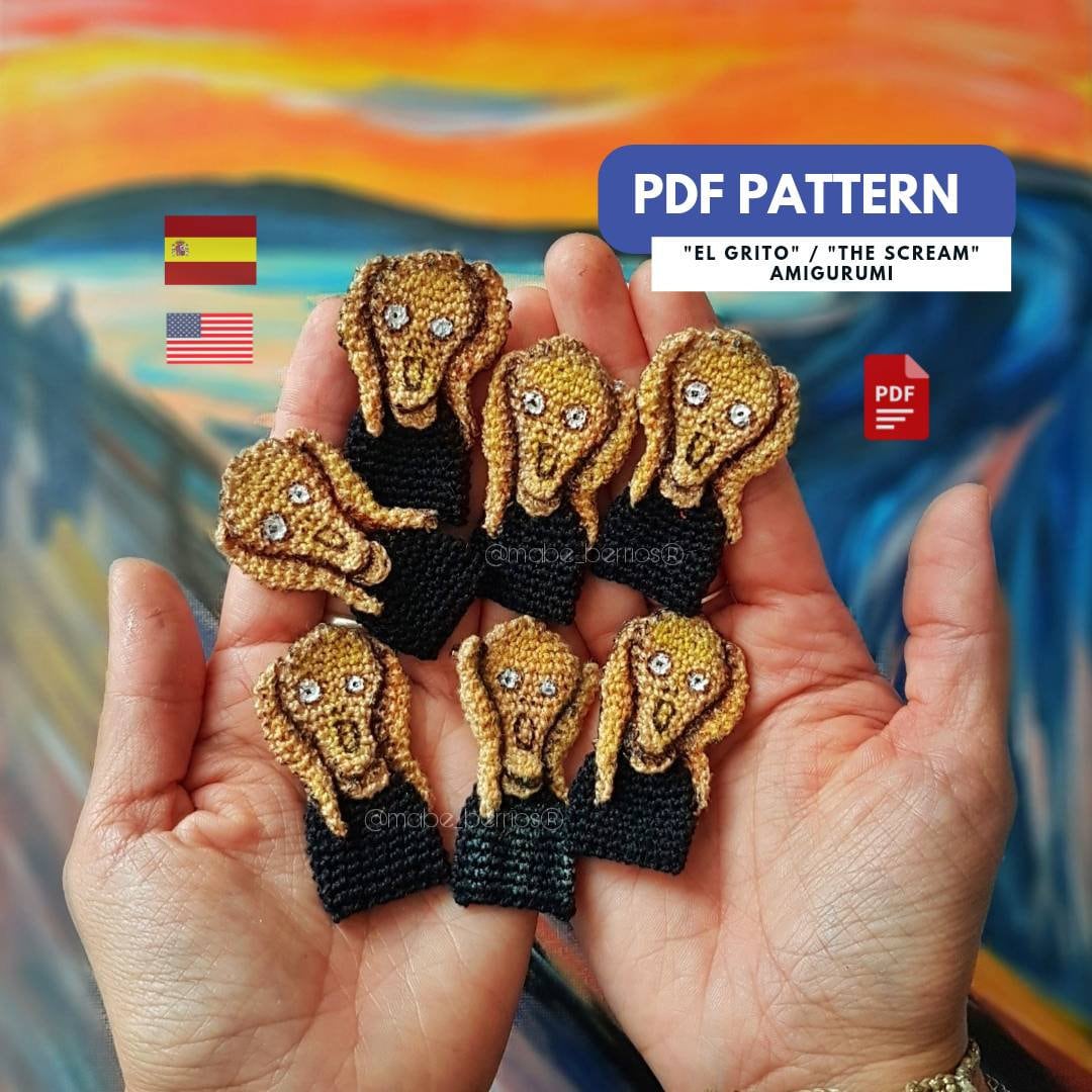PDF PATTERN Crochet The Scream Amigurumi - Etsy España