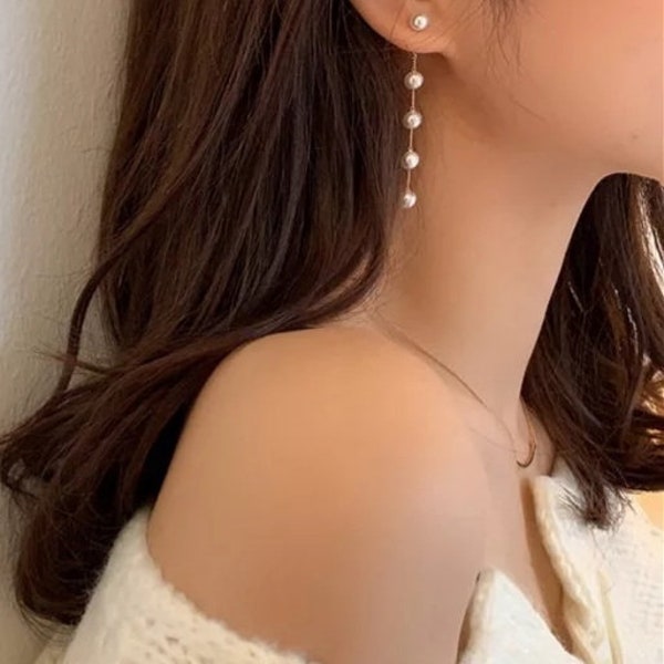 Gold Drop Long Earrings - Etsy