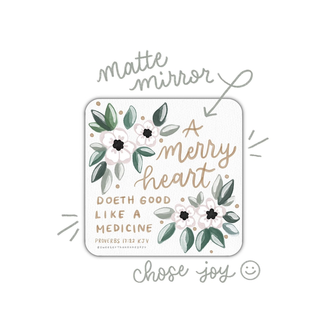 A Merry Heart Doeth Good Like A Medicine / KJV Bible Sticker ...