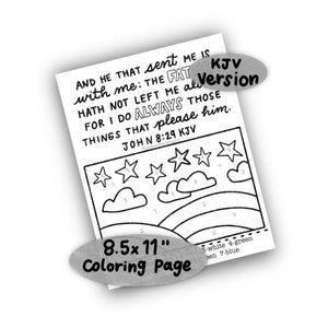 John 8:29 KJV Coloring Page / Christian Children Digital Printable ...