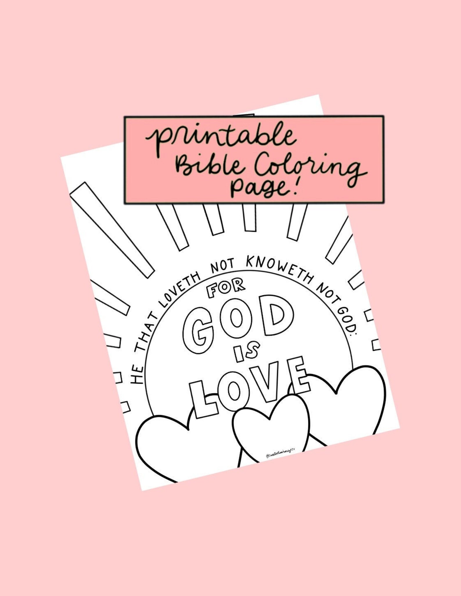 God is Love / Digital Download / Christian Valentines Coloring - Etsy