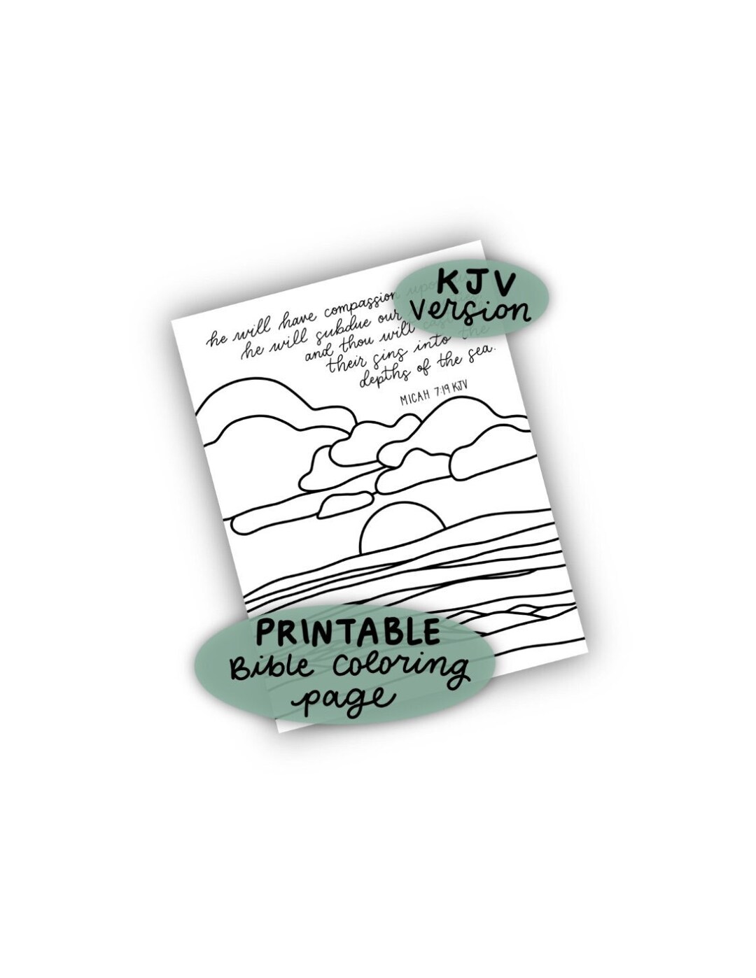 Ocean KJV Verse Coloring Page / Digital Download / Micah 1:7 KJV ...