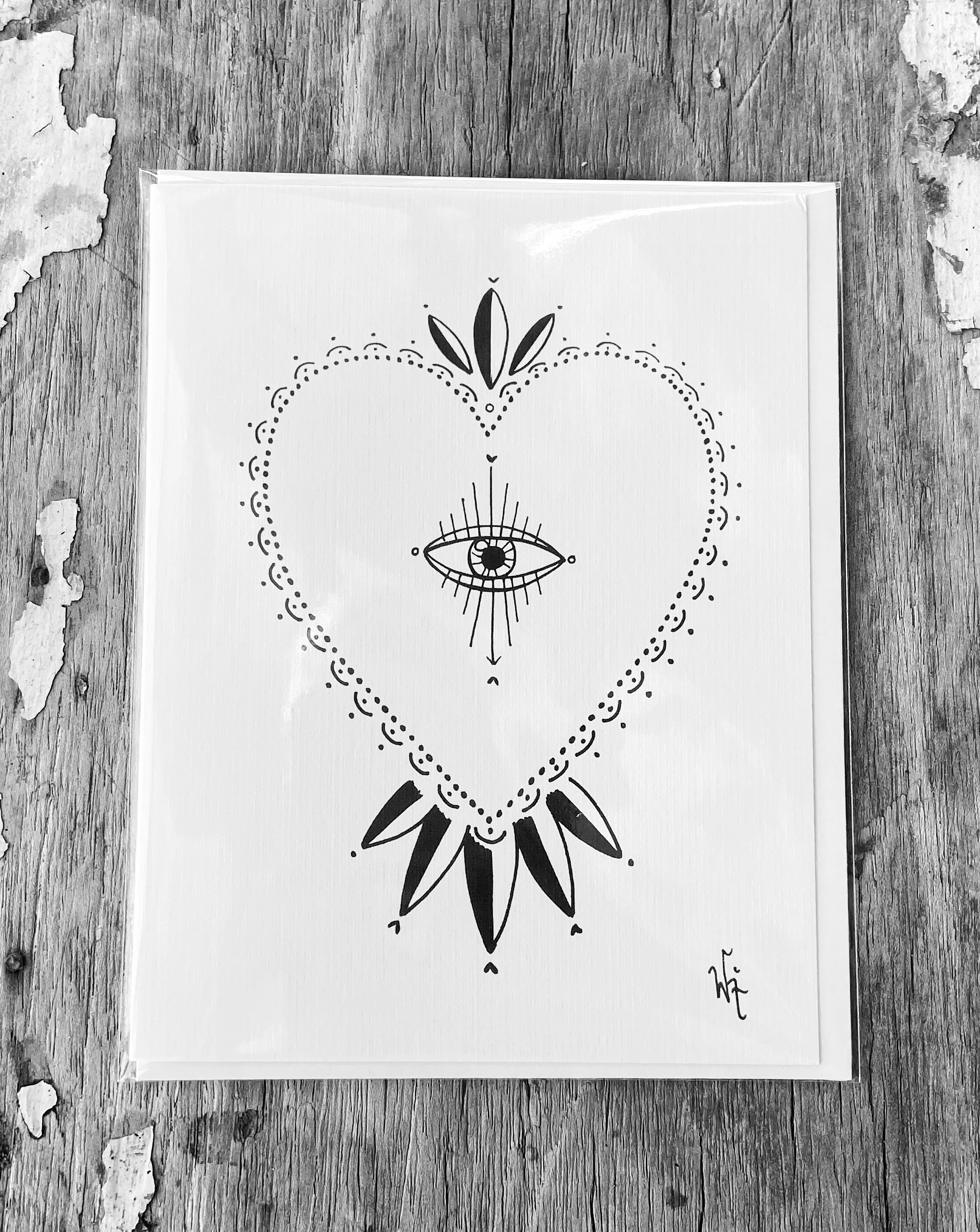 Sacred Heart Card, Sacred Heart Drawing, Line Drawing Sacred Heart - Etsy