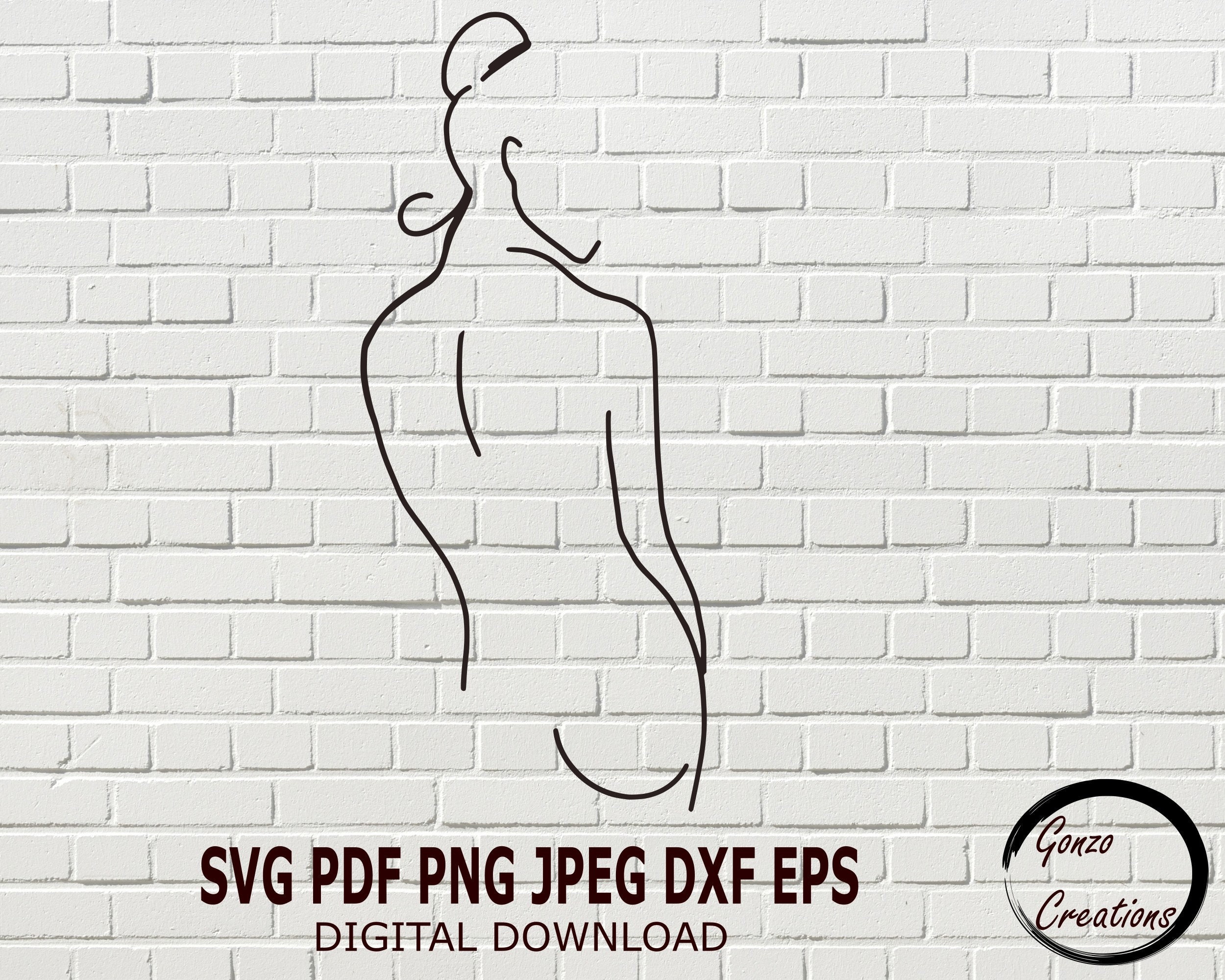 Femanine Line Art SVG, Line Art SVG, Nude SVG, Woman Body Silhouette ...