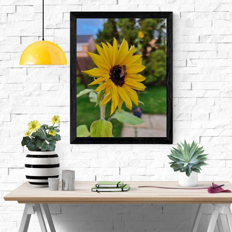 Sunflower Bee Digital Print Printable Art Wall Art Bee - Etsy