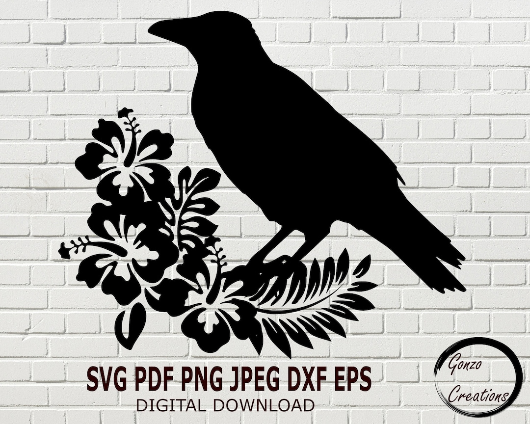 Floral Raven SVG, Flower Svg, Crow SVG, Flying Bird SVG, Birds Clipart ...