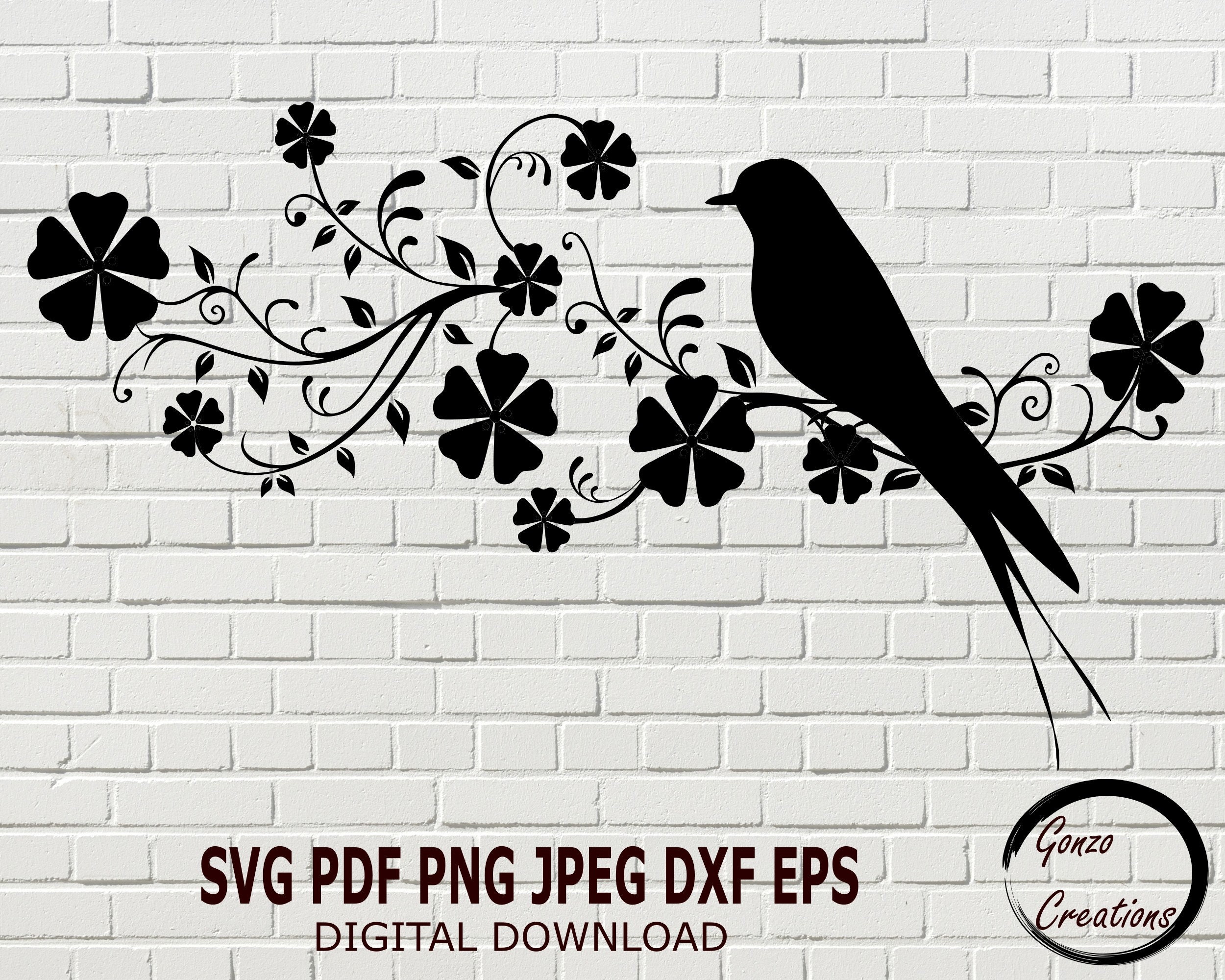Floral Bird Svg, Birds Svg, Flying Bird Svg, Birds Clipart. Bird ...