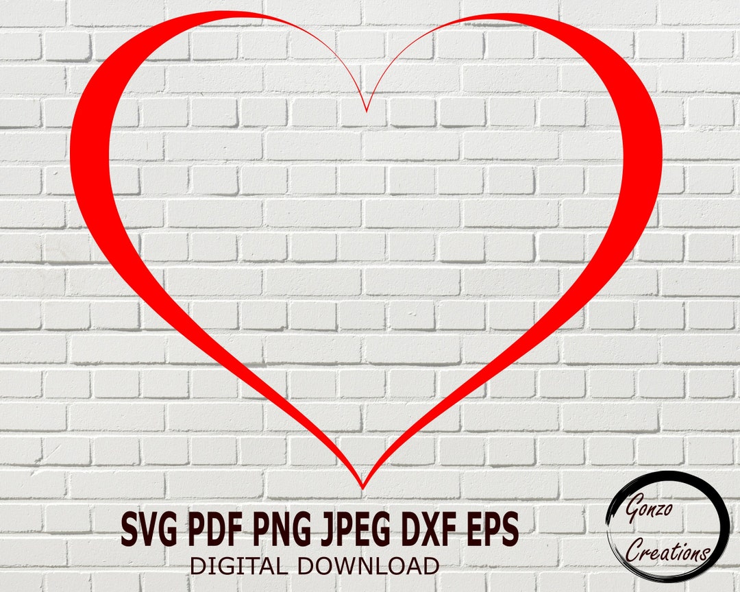 Red Heart Svg, Svg Files for Cricut, Svg, Png, Pdf, Dxf, Eps, Vector ...