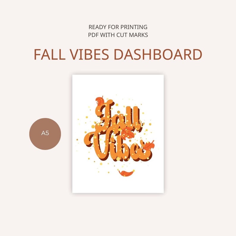 Fall Vibes Printable Planner Dashboard A5 - Etsy