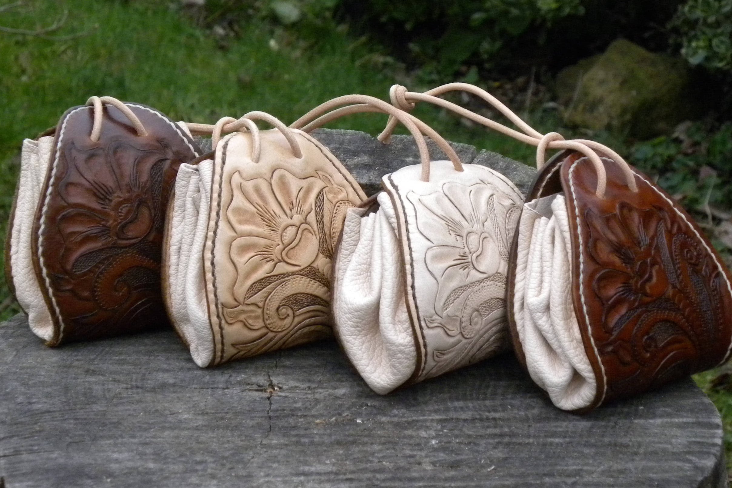 Traditional Hand Tooled Leather Coin Purse - Etsy