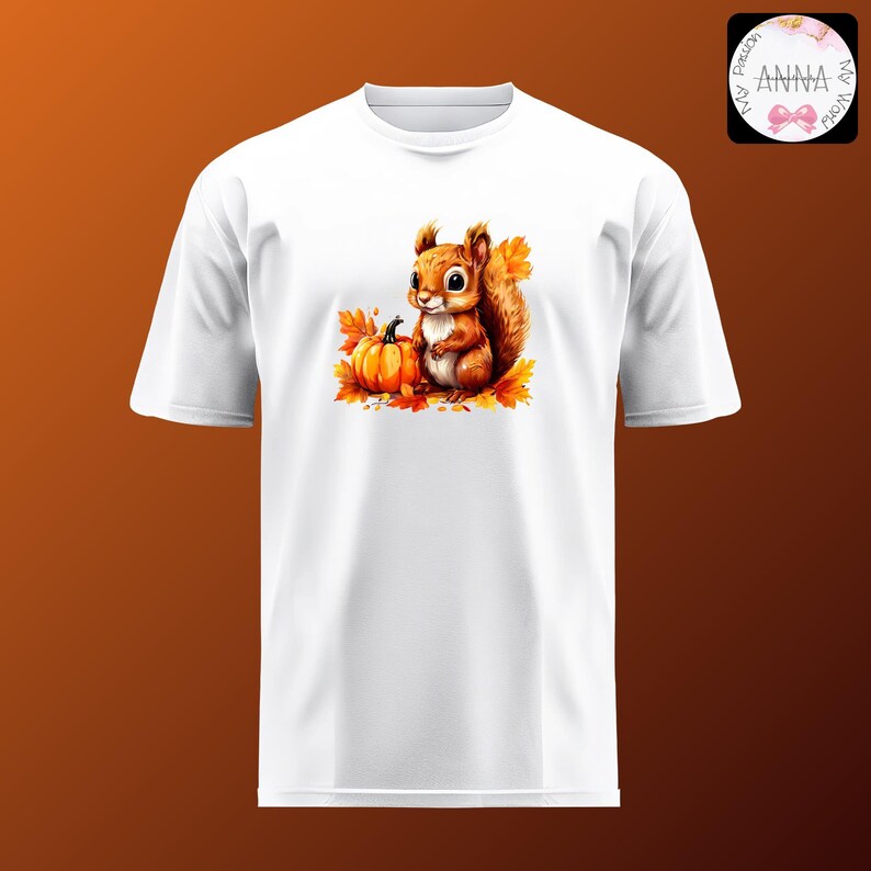 14 PNG Cute Autumn Squirrel Clipart - Instant Download Sublimation ...