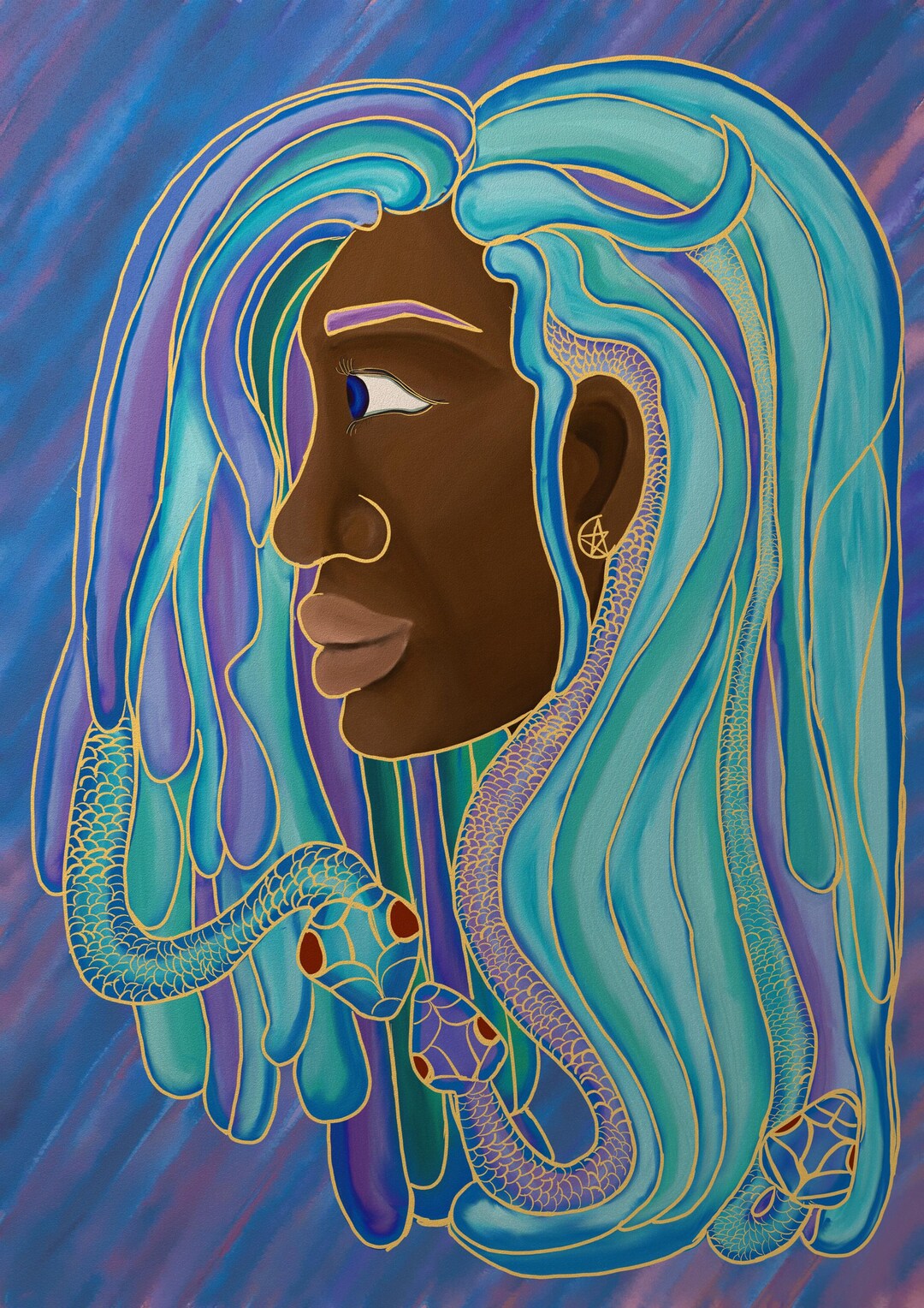Oshimiri | Oshun | Mermaid | Snake | Maiden | Portrait | Print | Poster ...
