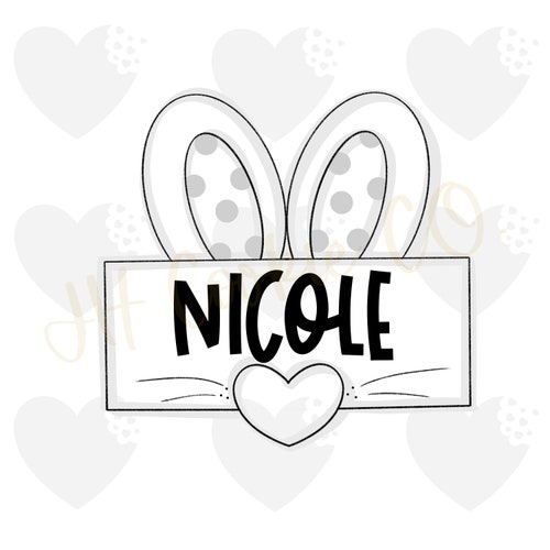 Nancy Bunny Plaque Cookie Cutter - Etsy