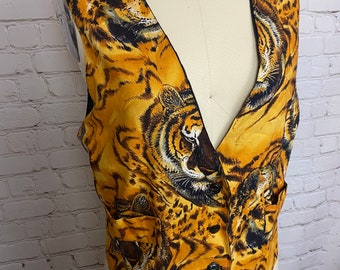 Tiger Print Vest | Etsy