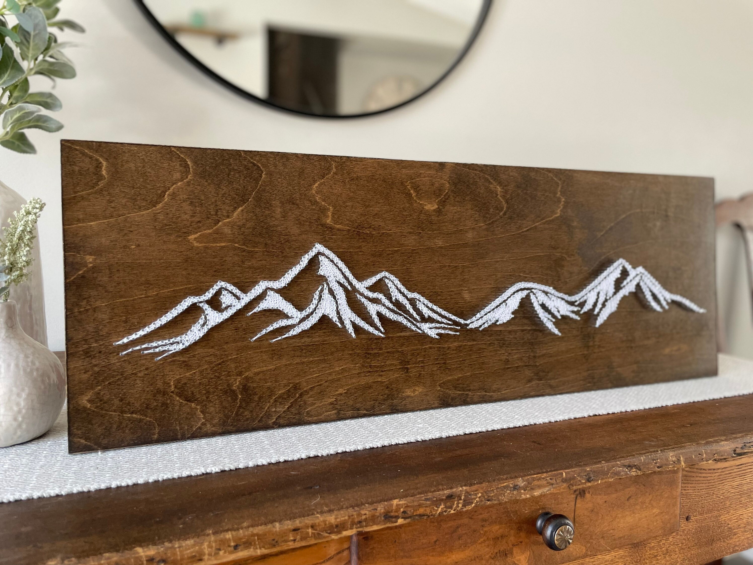 Mountain String Art Wall Art Mountain Art Mantle Decor - Etsy Hong Kong