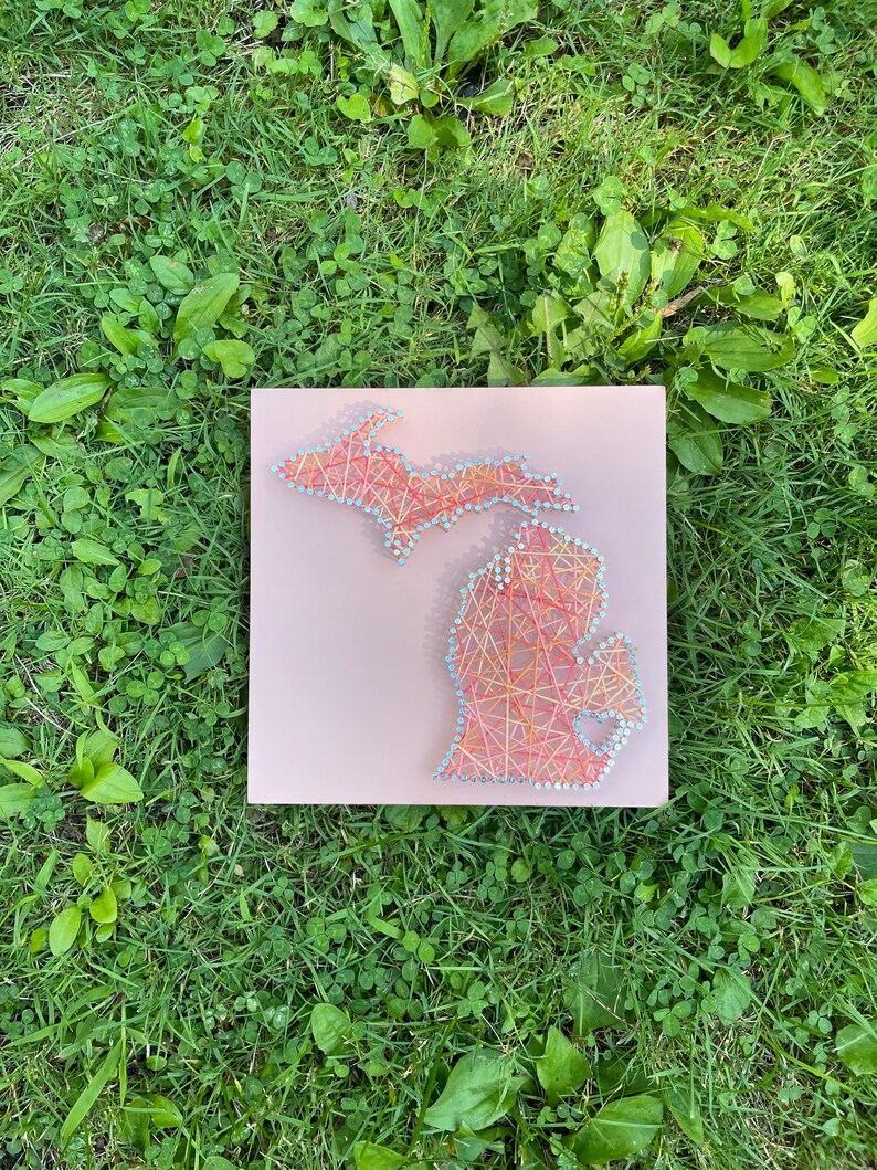Michigan String Art Multiple Colors Customizable - Etsy