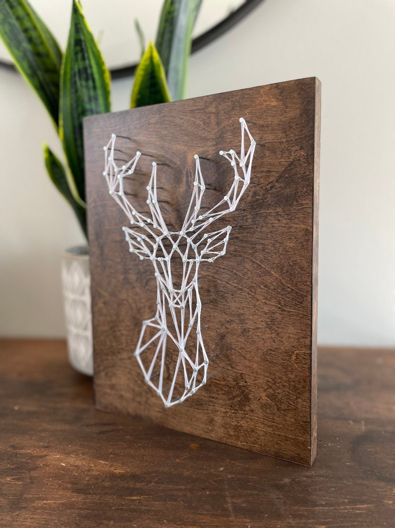 Geometric Deer Head String Art - Etsy