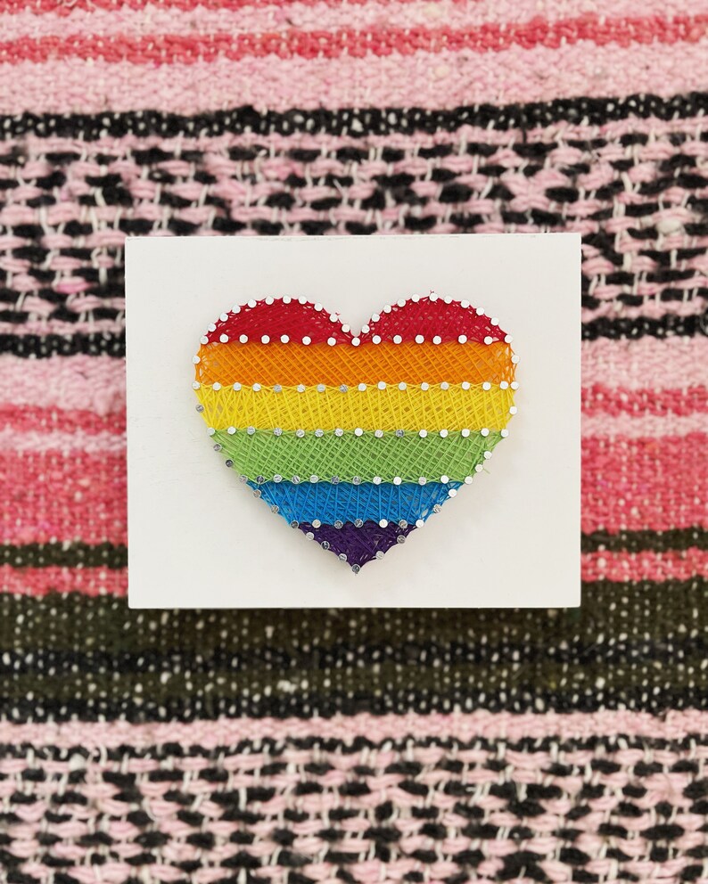 Heart Pride Flag String Art - Etsy