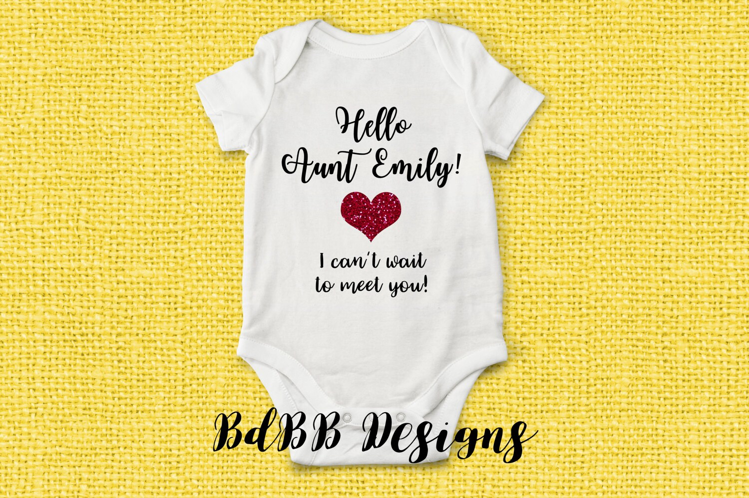 Hello Aunt Custom Pregnancy Announcement Onesie / Aunt Sister | Etsy