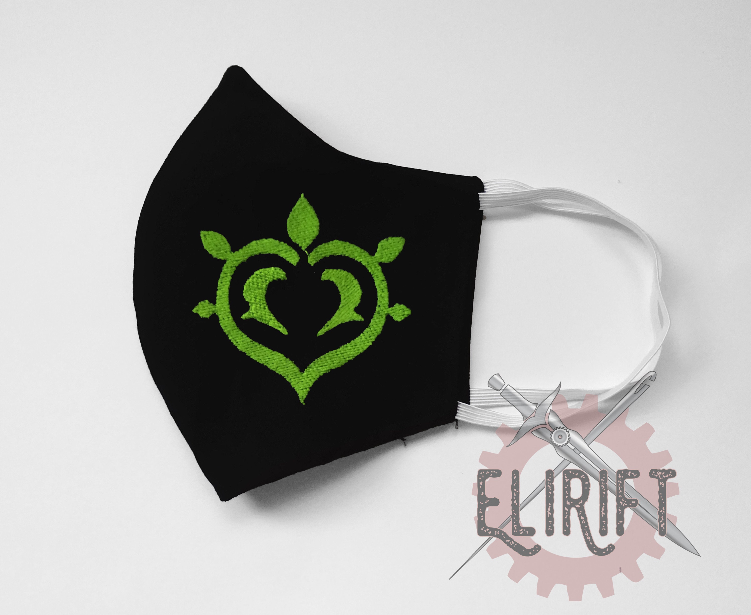 Genshin Impact Embroidered Face Mask Black - Etsy