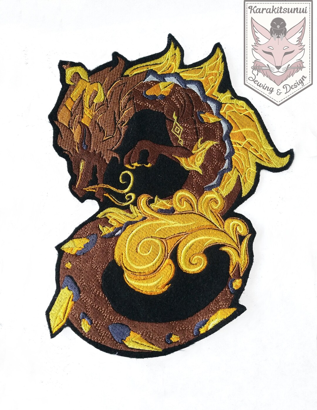 Rex Lapis Morax Chinese Dragon Embroidered Applique Patch Sew-on or ...