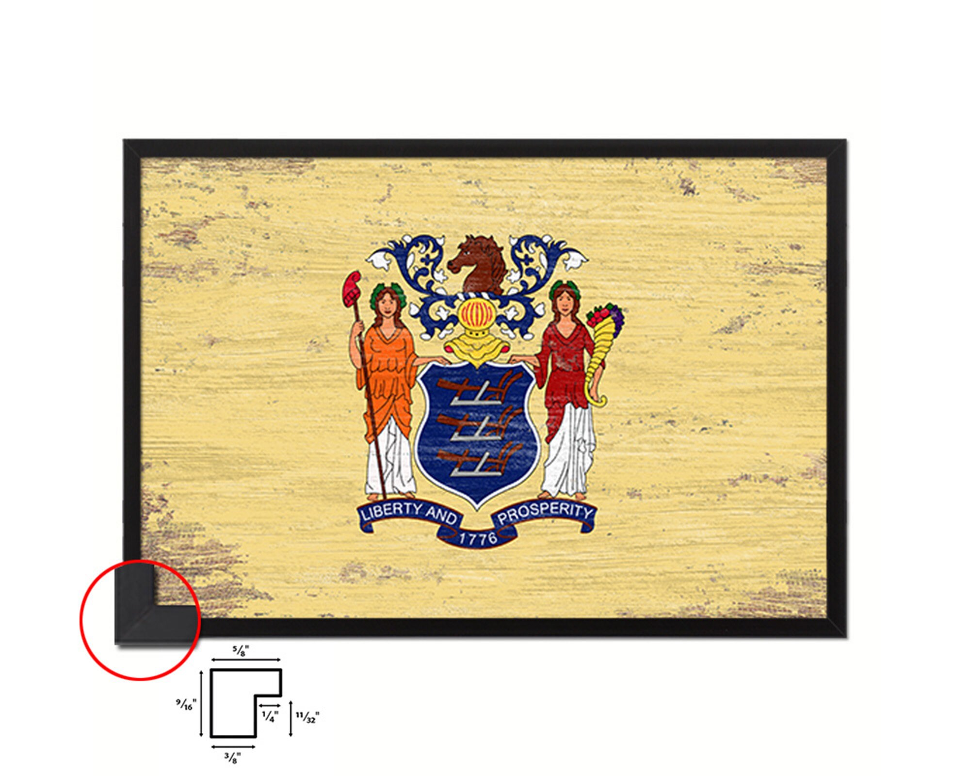 New Jersey State Flag Paper Prints Wall Art for Bedroom Office Kitchen ...