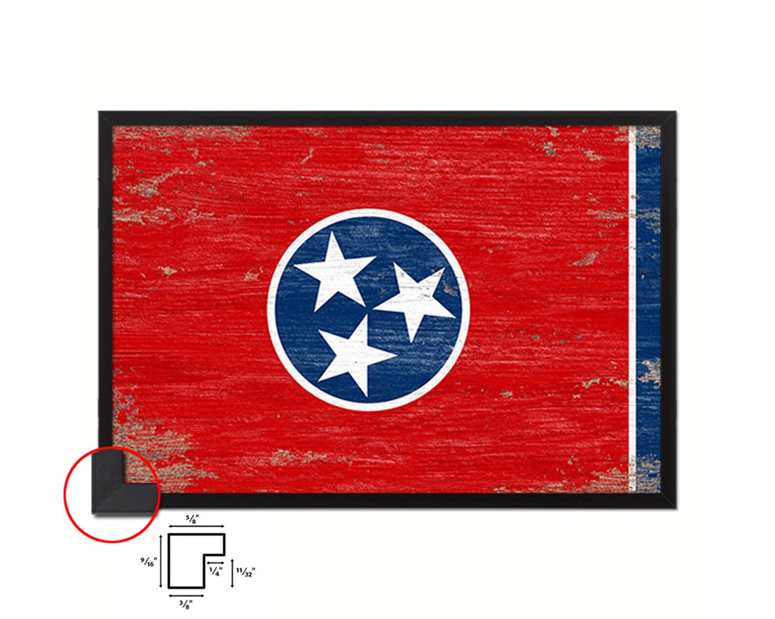 Tennessee State Flag Paper Prints Wall Art for Bedroom Office Kitchen ...
