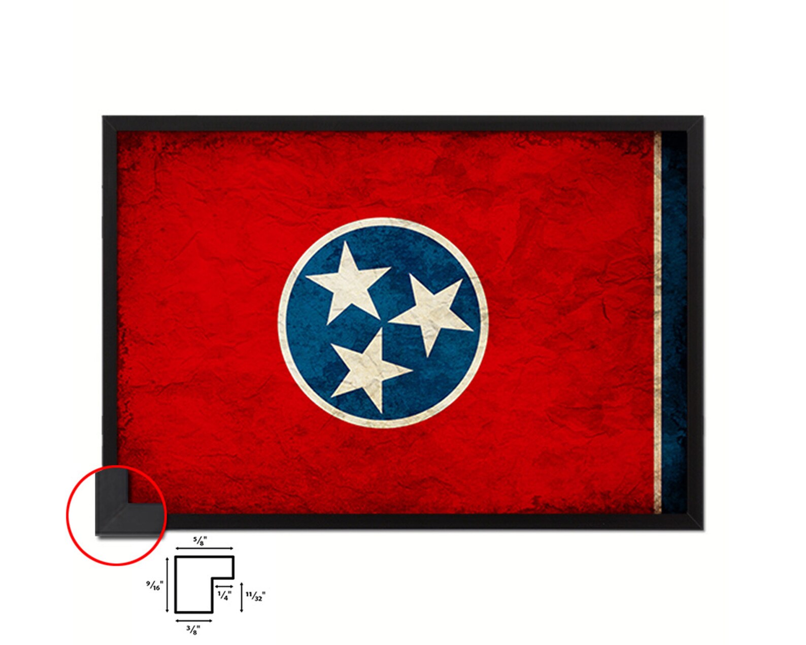 Tennessee State Flag Paper Prints Wall Art for Bedroom Office Kitchen ...