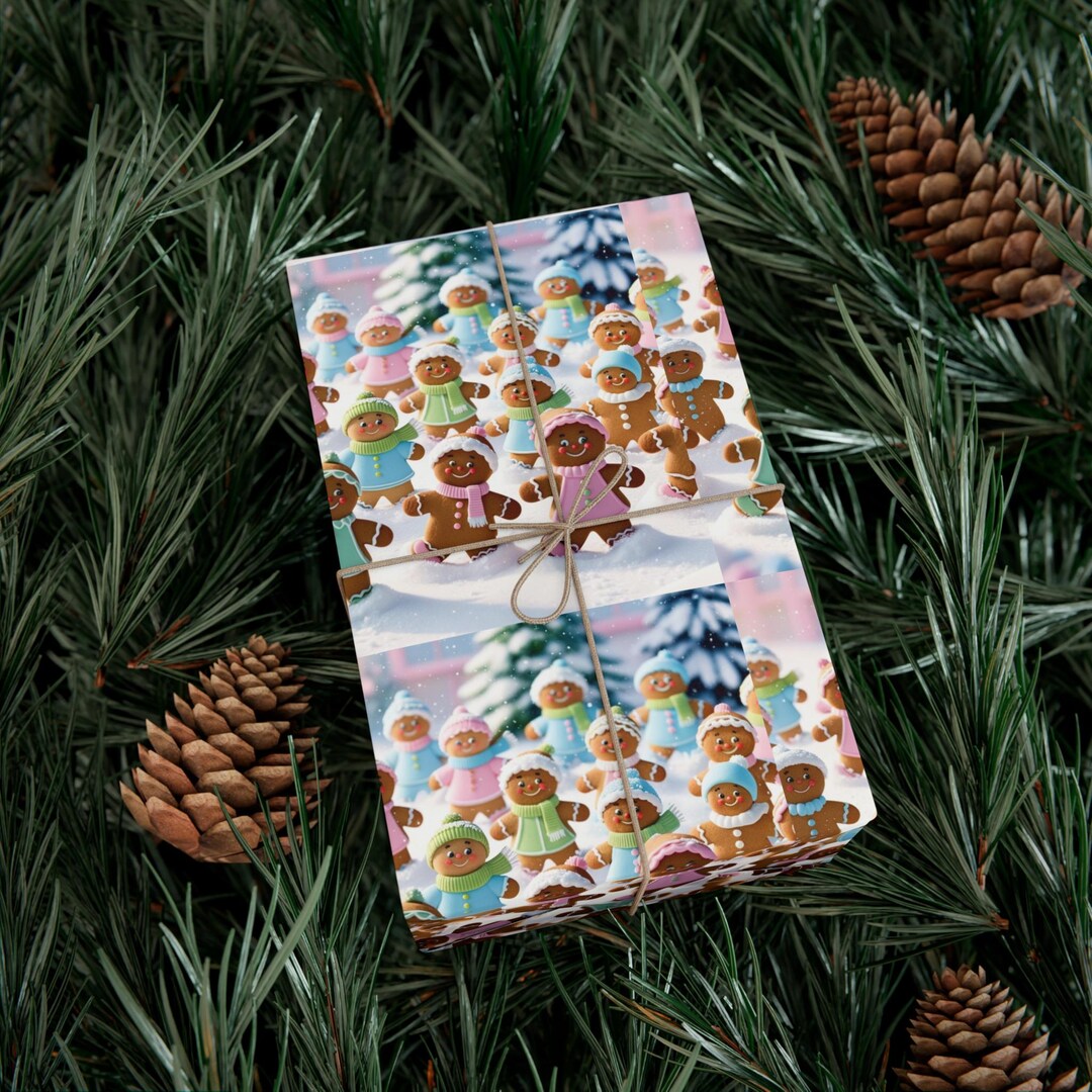 Gingerbread Wonderland Christmas Gift Wrapping Paper, 1pc - Etsy