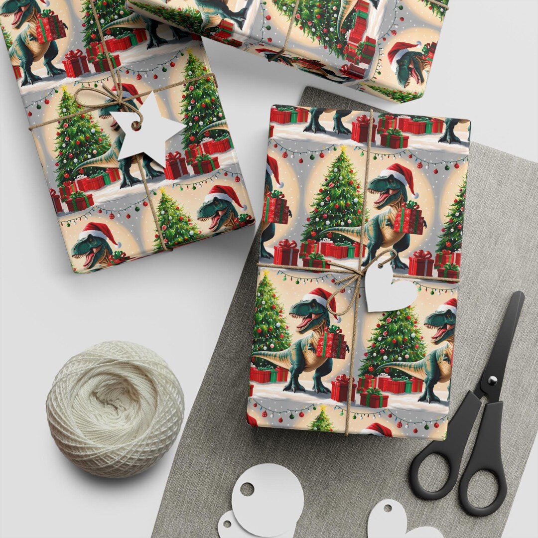 Rex Christmas, Holiday Gift Wrapping Paper, 1pc - Etsy