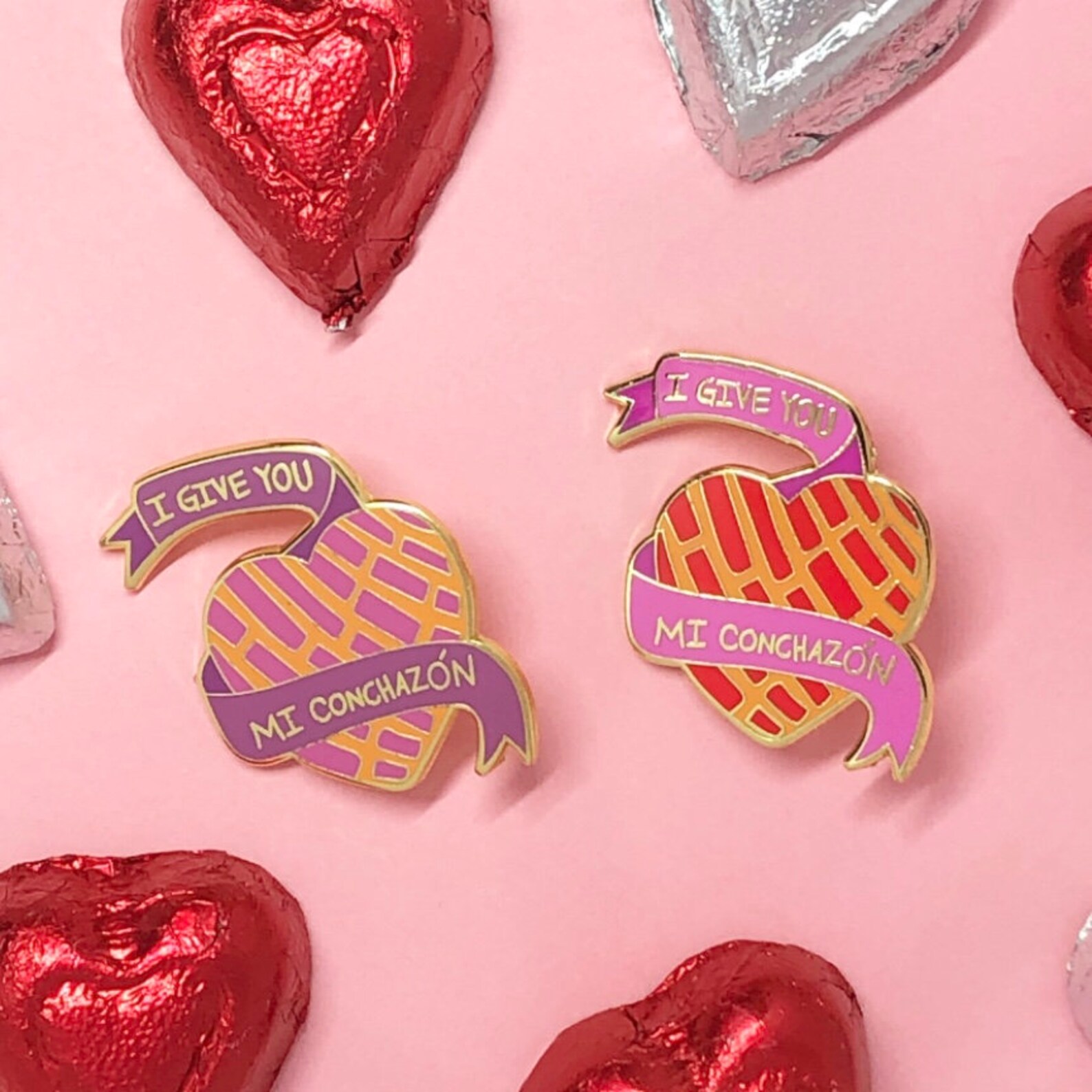 Concha Hearts Pins - Etsy