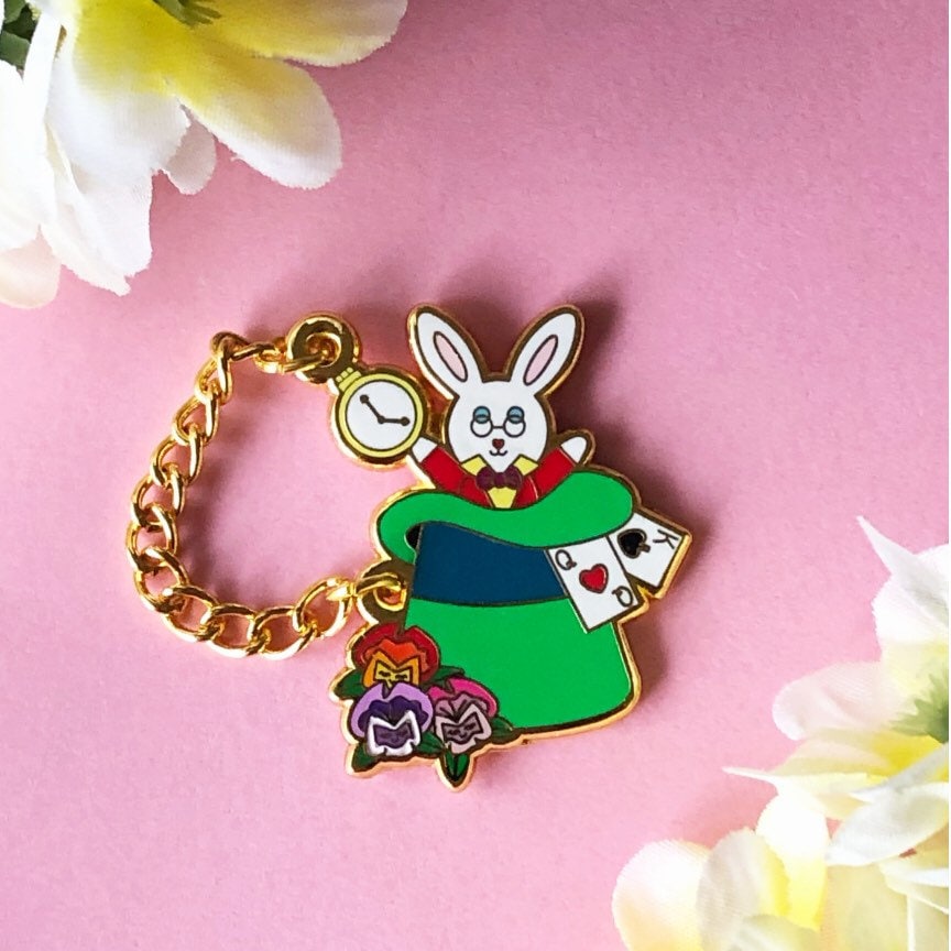 White Rabbit Pin - Etsy