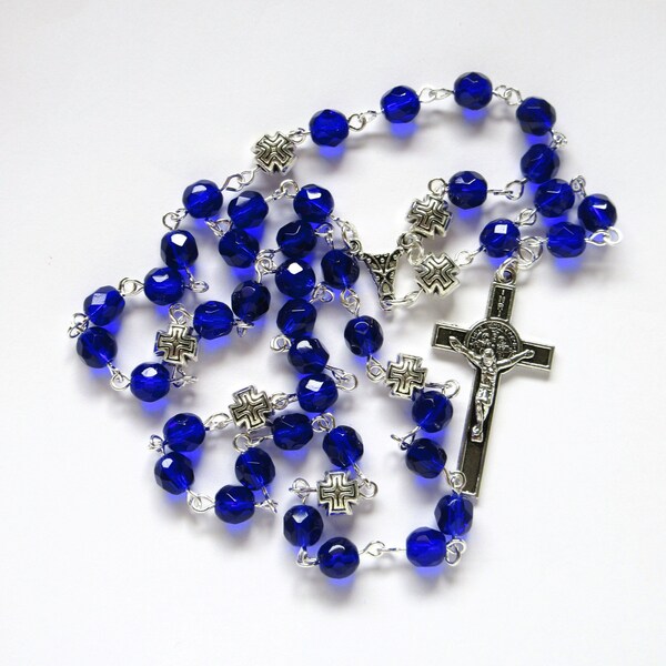 Cobalt Blue Rosary - Etsy