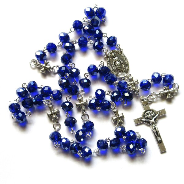 Cobalt Blue Rosary - Etsy