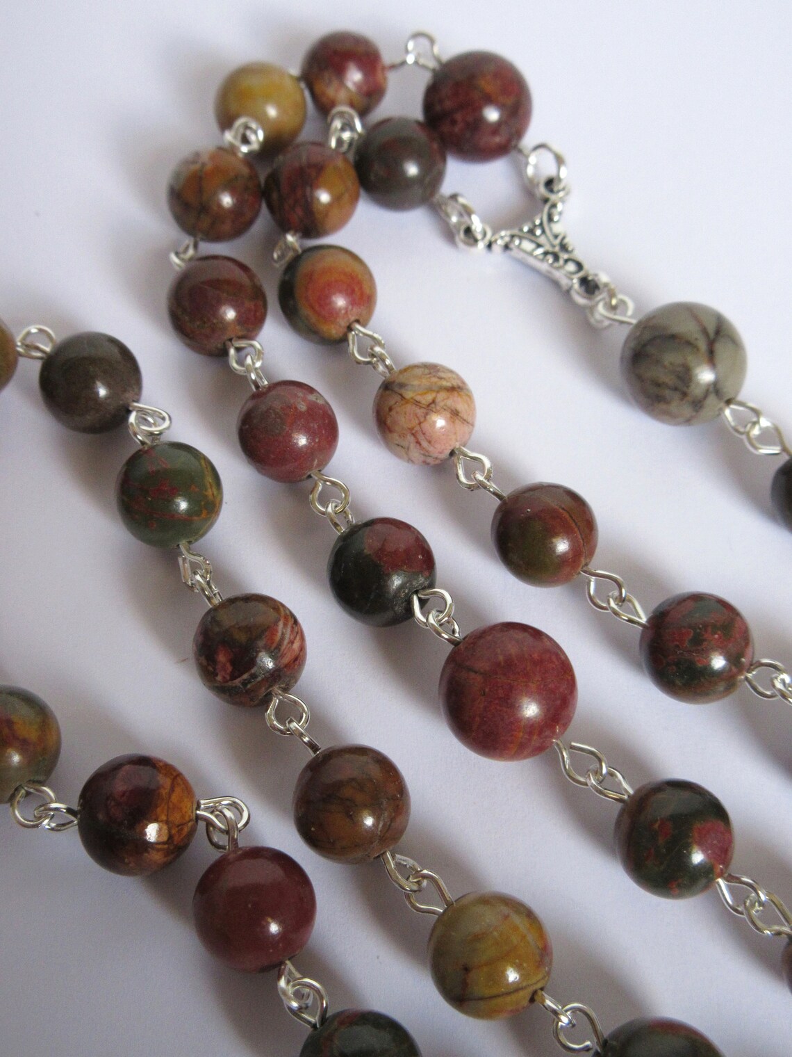 Picasso Jasper Lutheran Rosary, Brown Earth Tones Gemstones, Oversize ...
