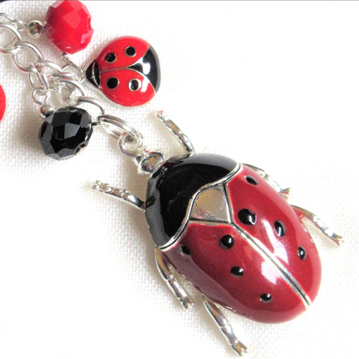 Big Ladybug Keychain, Ladybug Purse Dangle, 5" Insect Key Chain, 4 ...