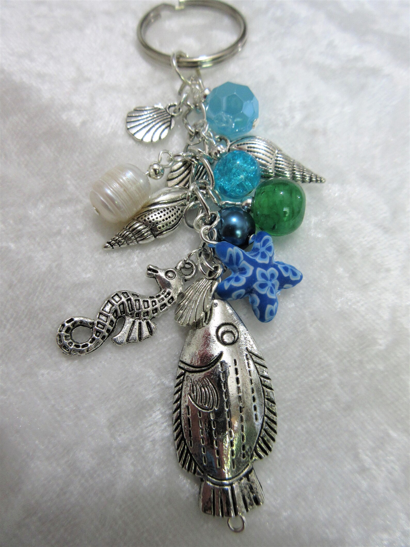 Ocean Keychain marine life charms purse dangle fish | Etsy