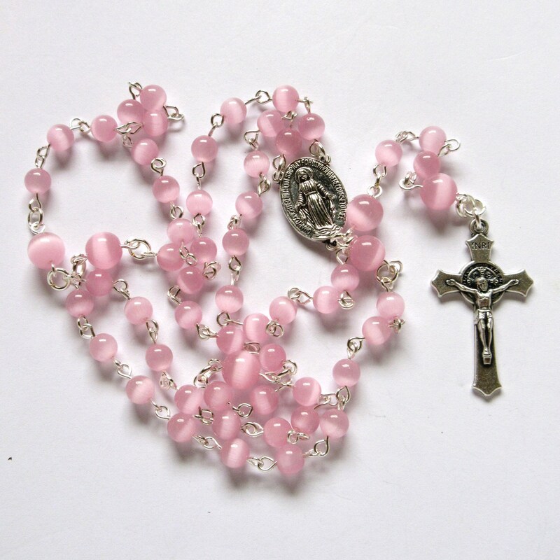 Pink Rosary - Etsy