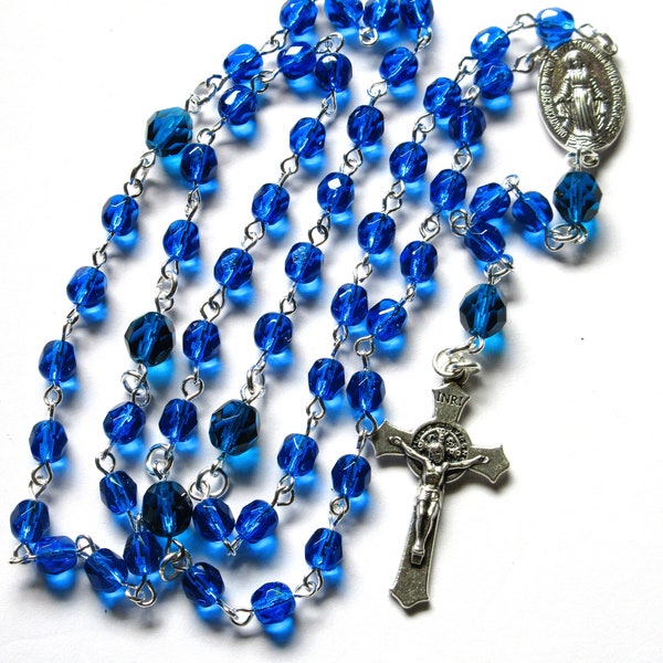 Dark Blue Rosary - Etsy