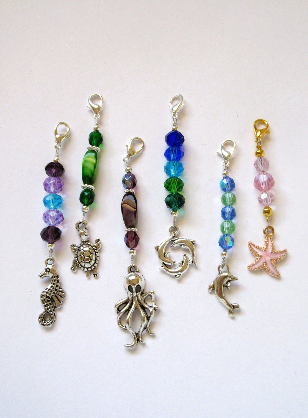 Set of 6 Sea Life Zipper Pulls Purse Charms 2.5 to 3 - Etsy