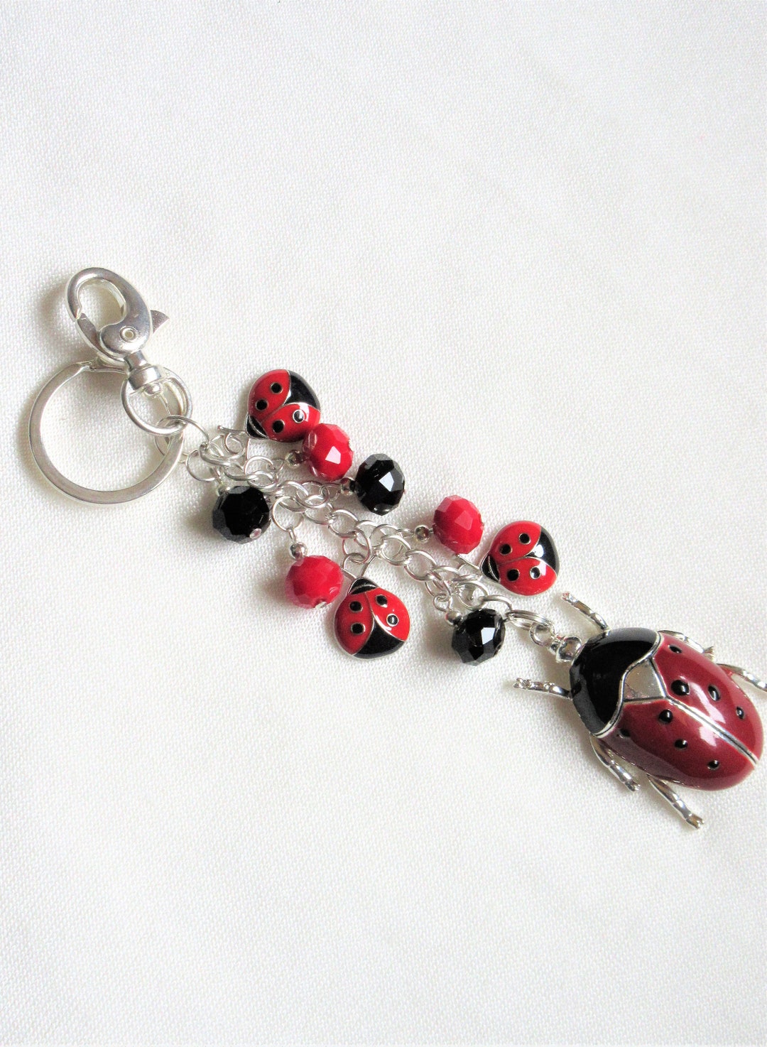 Big Ladybug Keychain, Ladybug Purse Dangle, 5 Insect Key Chain, 4 ...