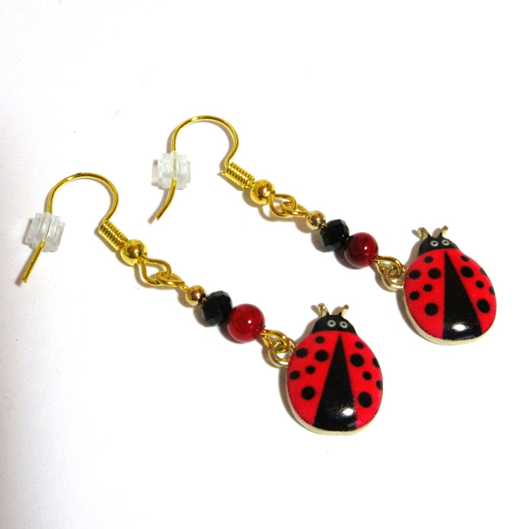 Ladybug Earrings Dangle 1 Inch, 973 - Etsy