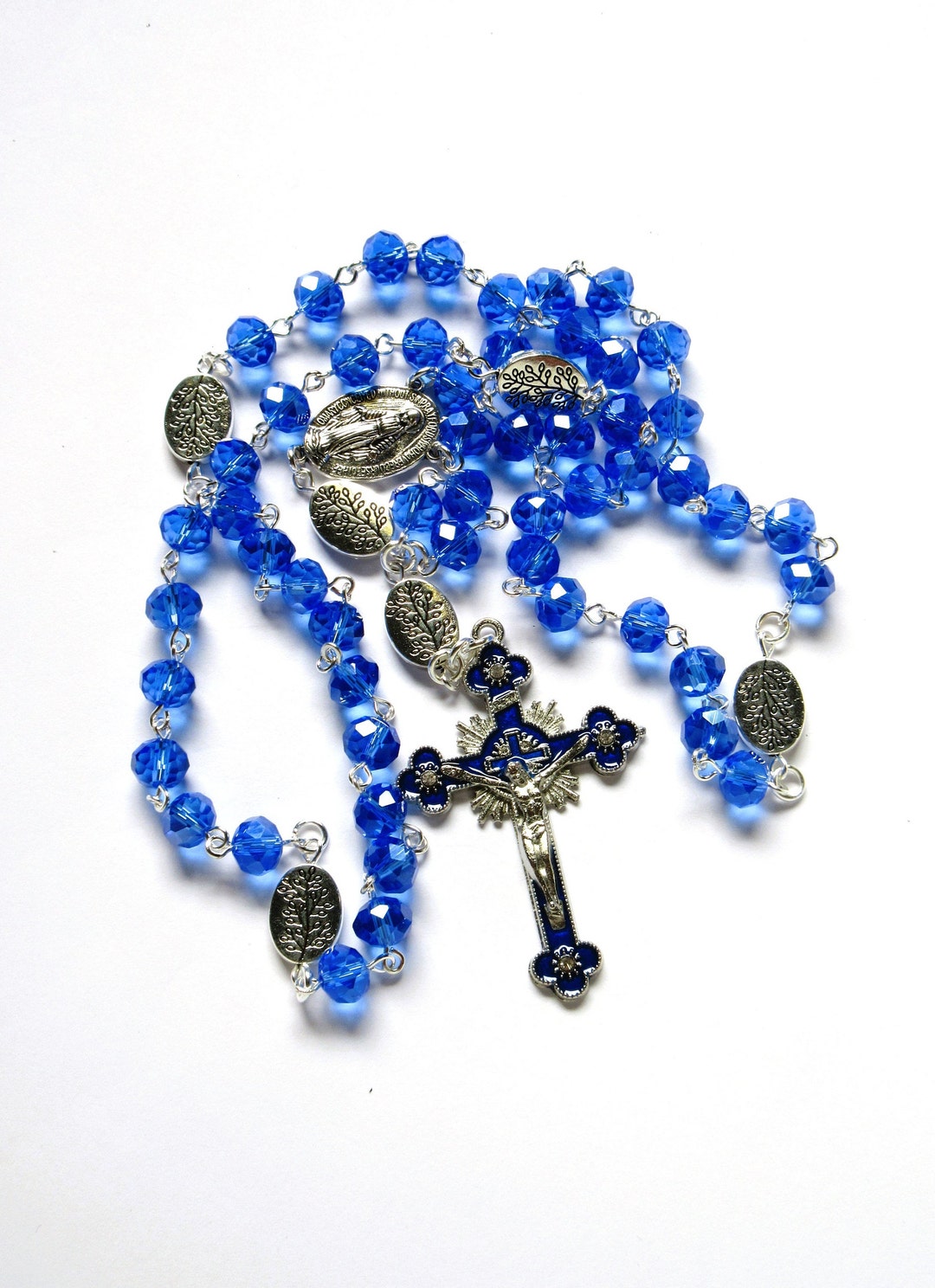 Royal Blue Crystal Catholic Rosary, 5 Decades, 896 - Etsy