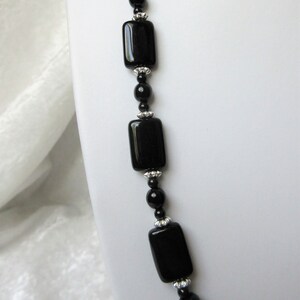 Black Czech Glass Rectangle Jewelry Set 20 Necklace - Etsy