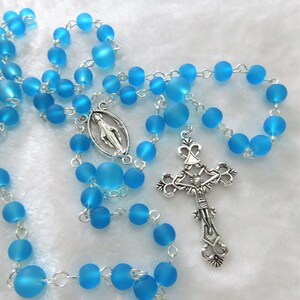 Blue Catholic Rosary Sky Blue Rosary Necklace Prayer Beads - Etsy