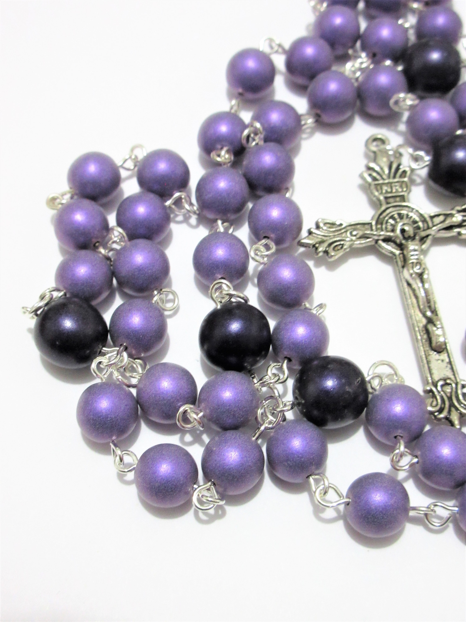 Purple Catholic Rosary Large Beads Czech Druk Opaque Purple | Etsy