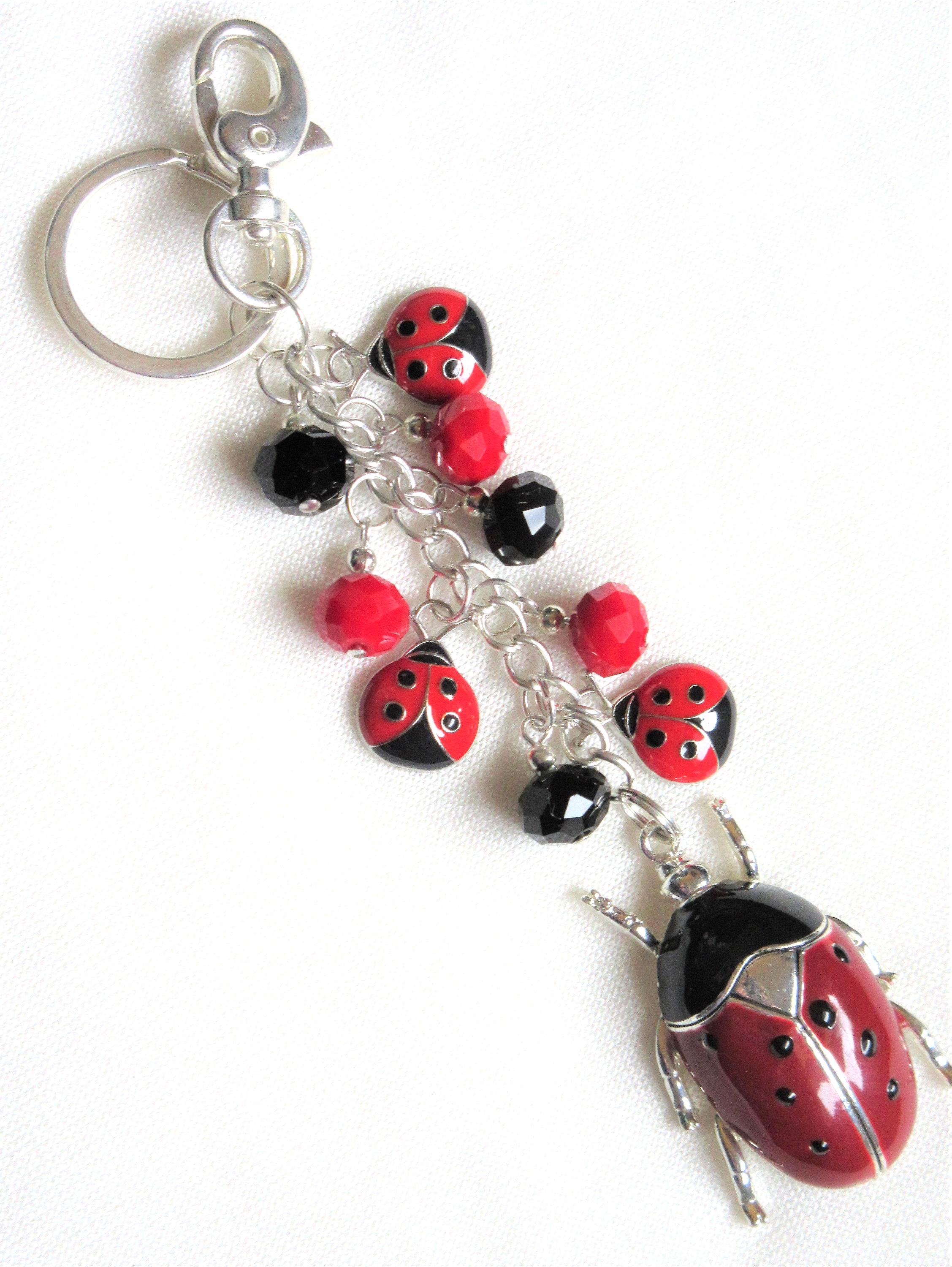 Big Ladybug Keychain, Ladybug Purse Dangle, 5" Insect Key Chain, 4 ...