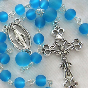 Blue Catholic Rosary Sky Blue Rosary Necklace Prayer Beads - Etsy