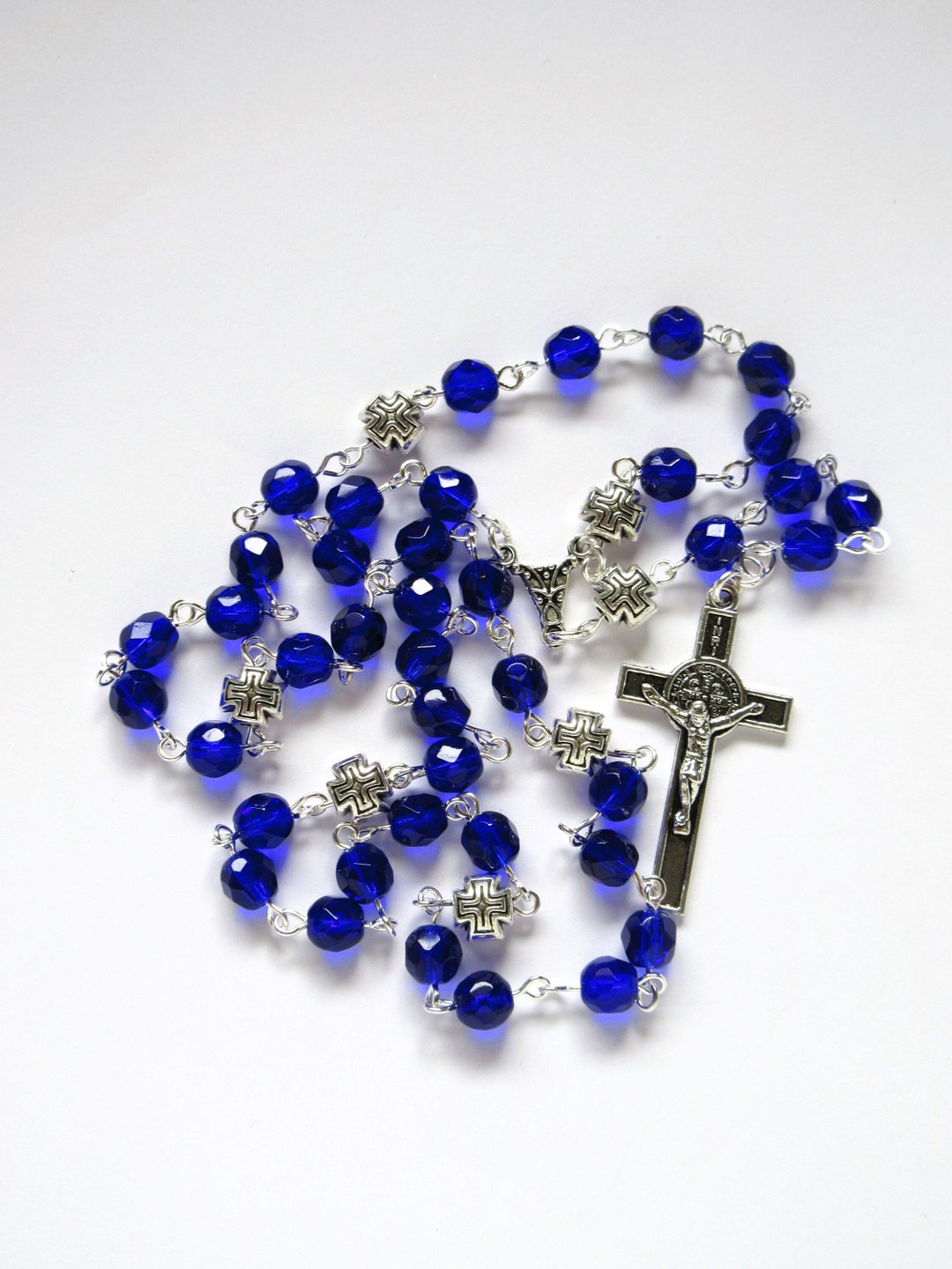 Lutheran Cobalt Blue Crystal Rosary, Dark Sapphire Crystals, Longworth ...