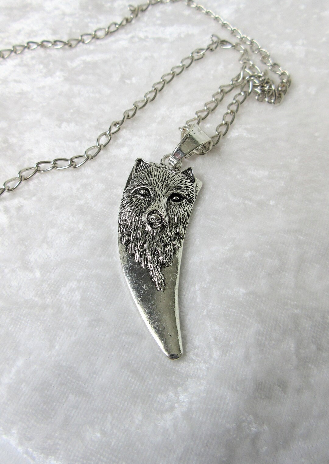 Fang Wolf Head Pendant, Men's Necklace, Fang is Almost 3 Long, 24 Chain ...